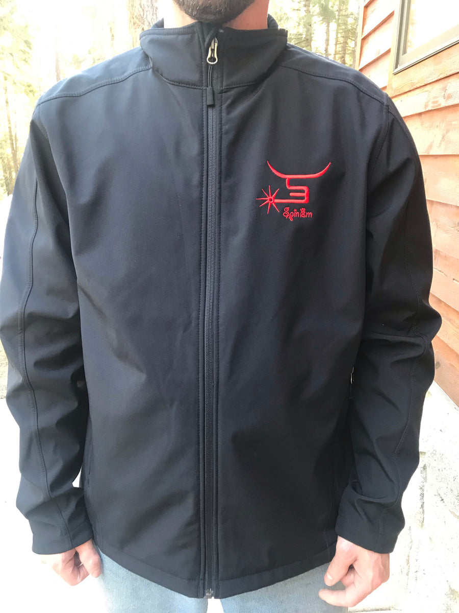 Men's Black Jacket Red Logo – Spin-Em Rodeo Co